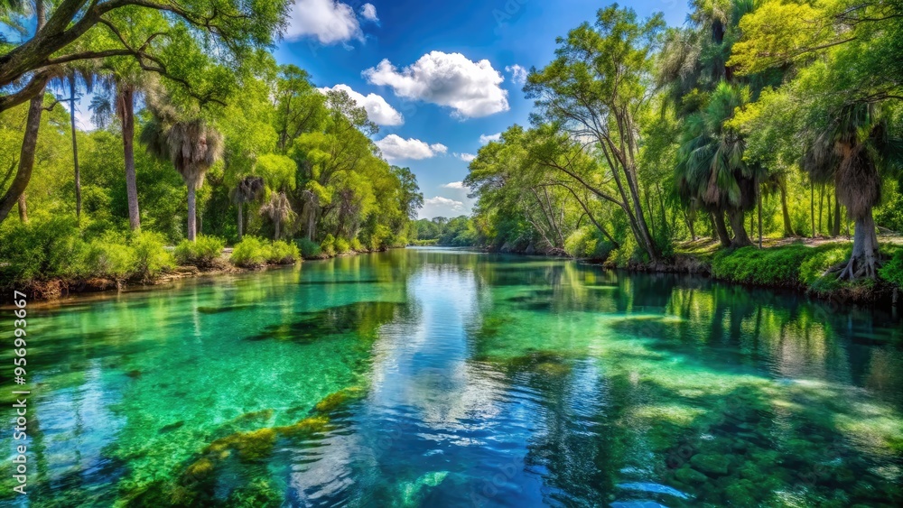 Sparkling crystal-clear waters of the Crystal River flow gently through ...