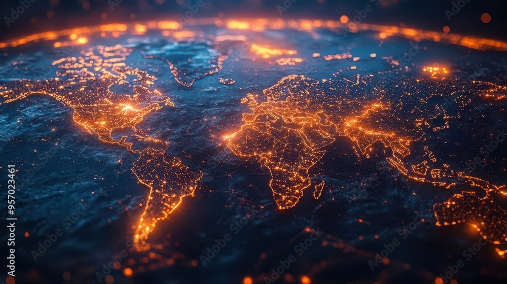 global shipping network visualization cargo ships and containers ...
