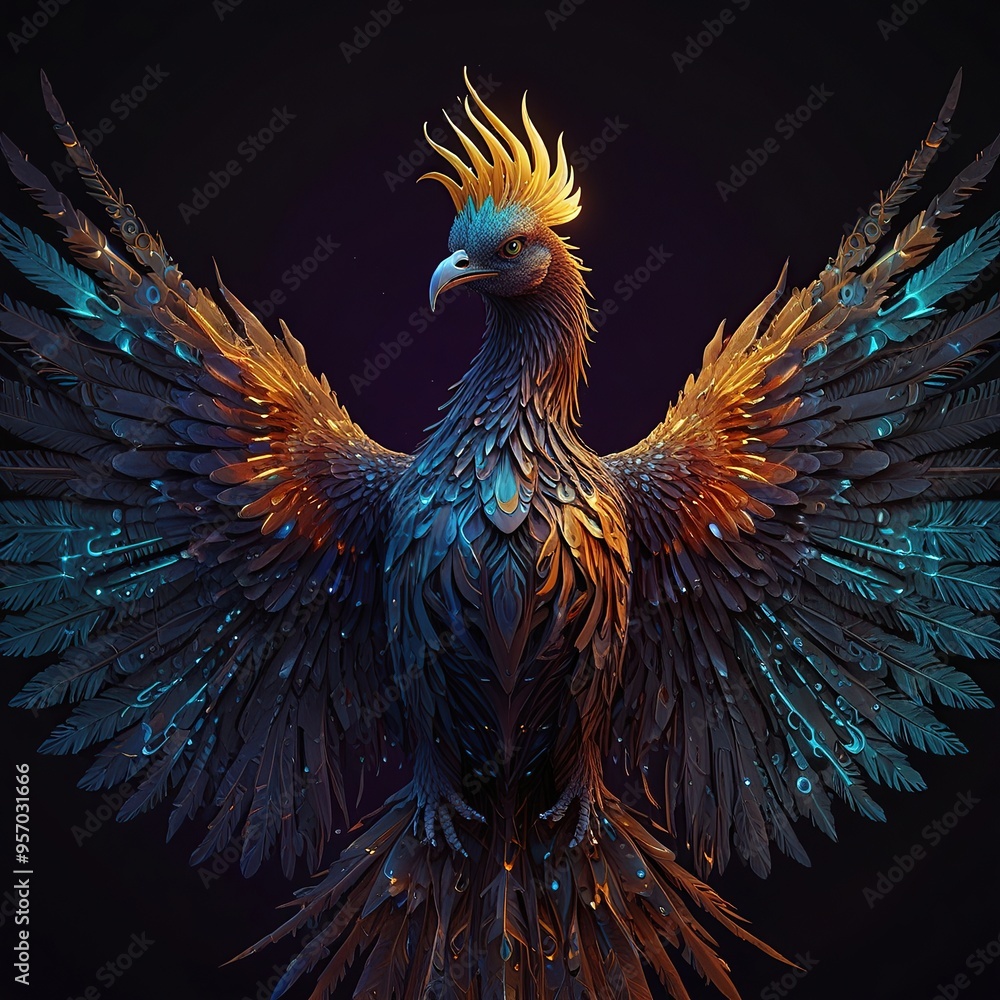 New Free the bird futuristic digital artwork of a majestic phoenix ...