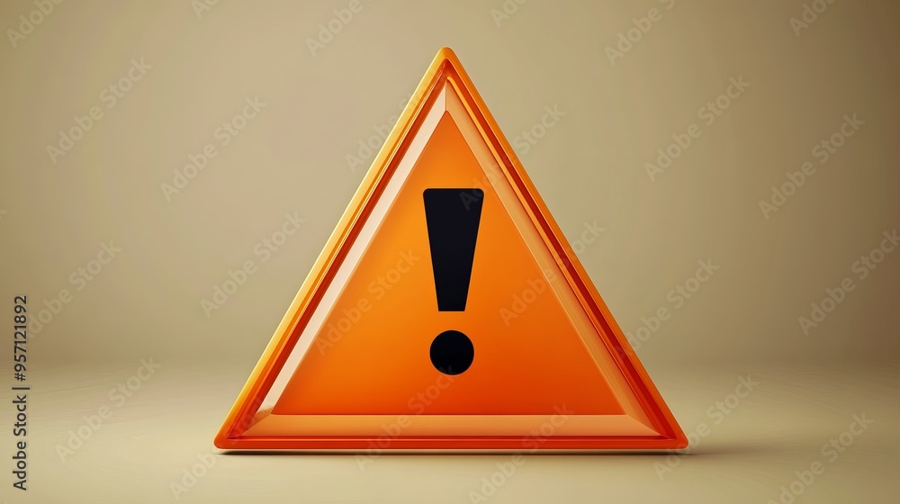 Vector art of orange triangle warning sign icon caution about hazard ...