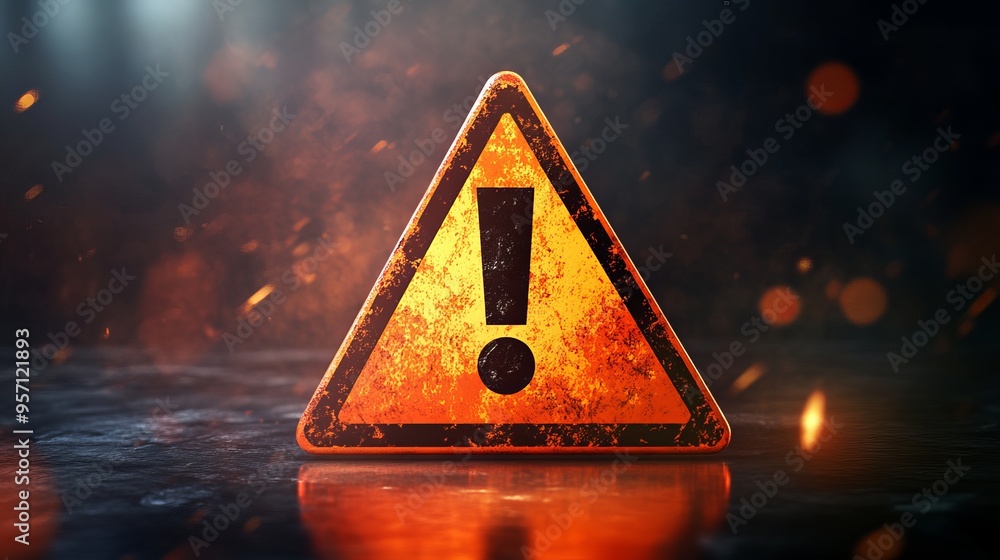 Vector art of orange triangle warning sign icon caution about hazard ...