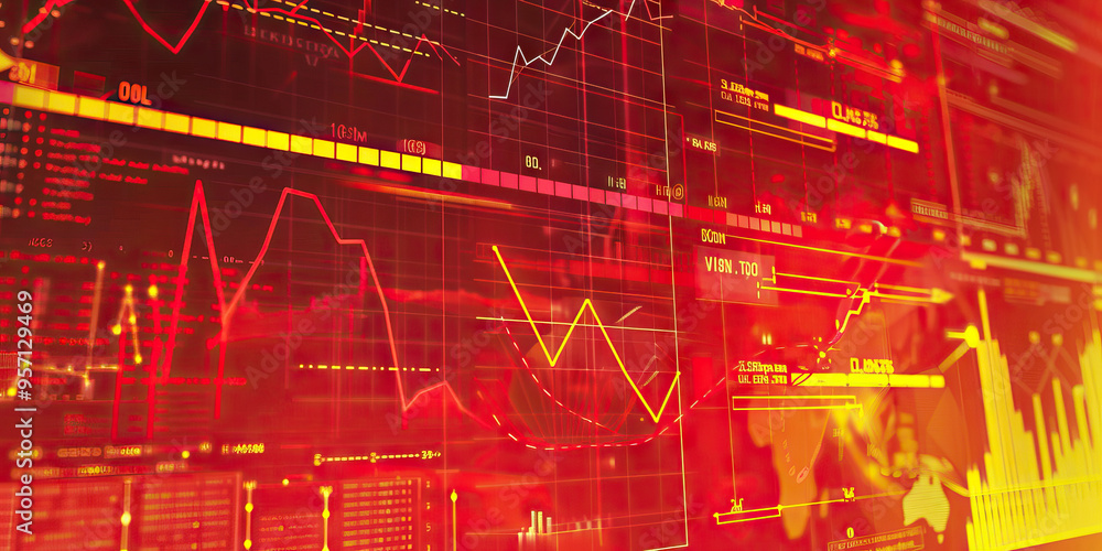 Financial Risk Assessment: A set of risk-management charts, using red ...