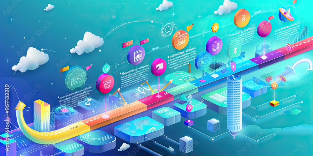 Digital Transformation Roadmap: A colorful timeline displaying the ...