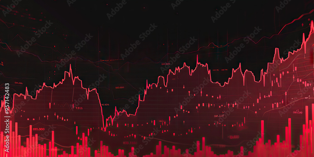 A heat map of market volatility over time, with varying shades of red ...