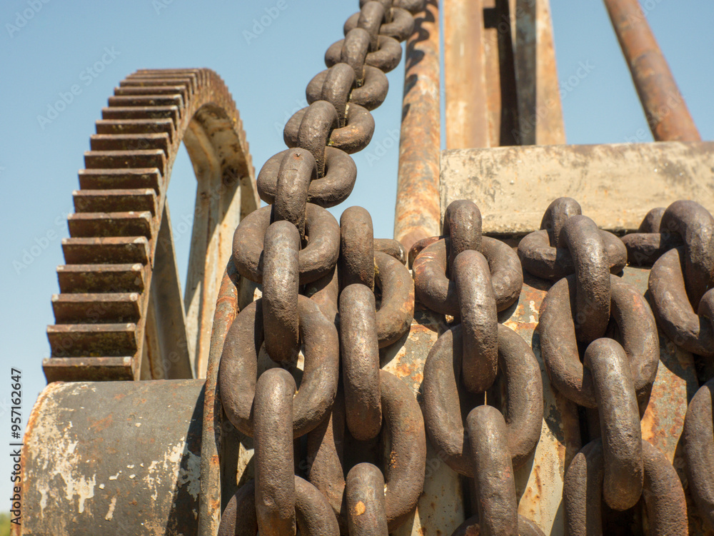 Very rusty articulated mechanical arm part and gear Stock Photo | Adobe ...
