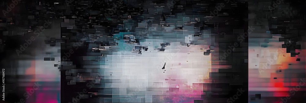 ภาพประกอบสต็อก digital pixel glitch abstract error background overlay ...