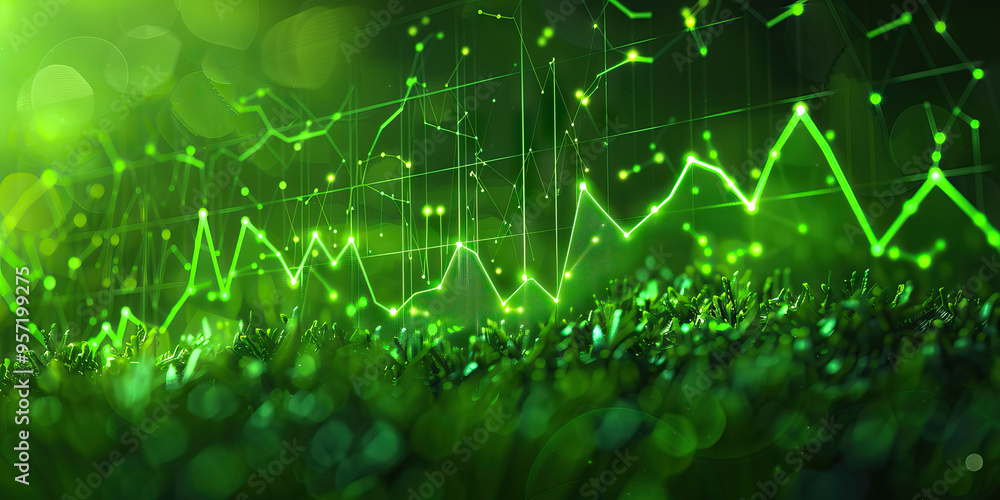 Inflation Rate Graph in Fresh Green - A fresh green graph displaying ...