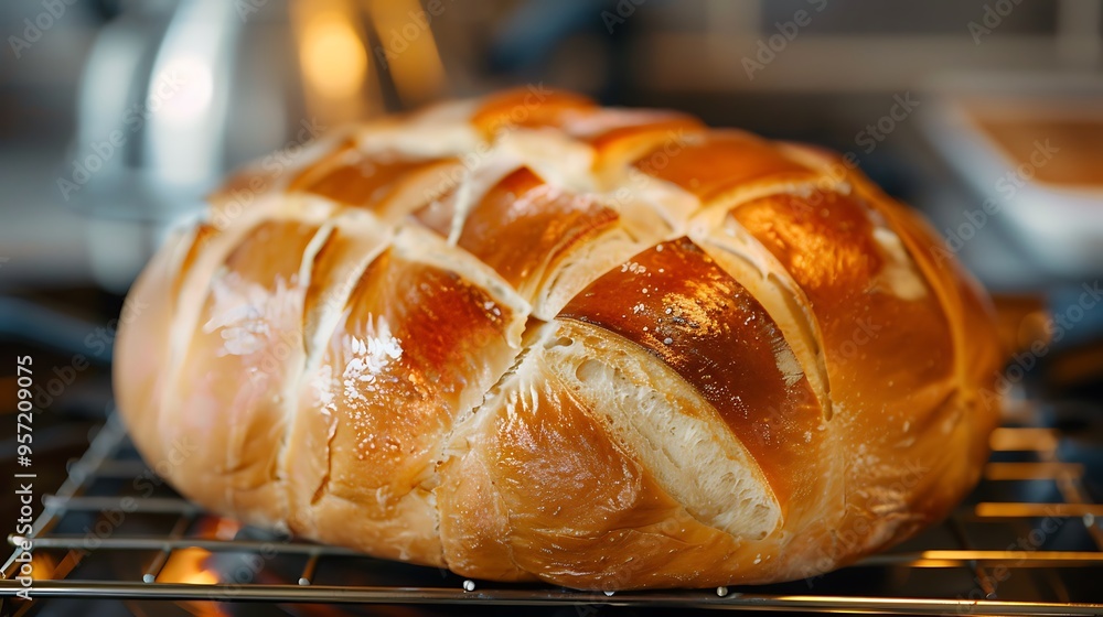 Steam is used in a conduction oven to bake the bread at home Stock ...