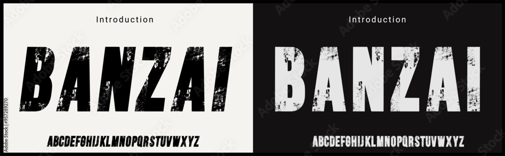 Vetor de Bold rough vector font with texture. Vector bold font for ...