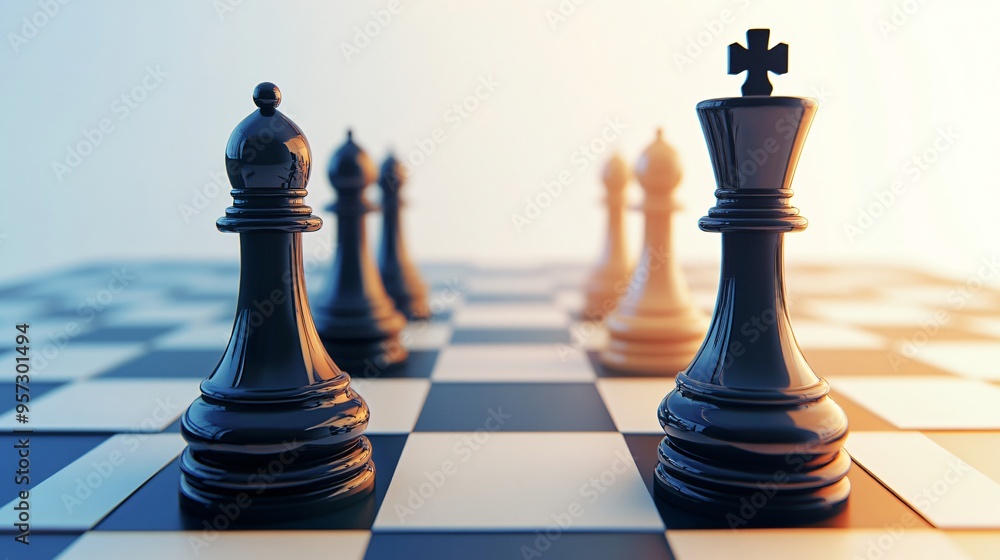 Competitive analysis, side-by-side comparison charts, 3D illustration ...