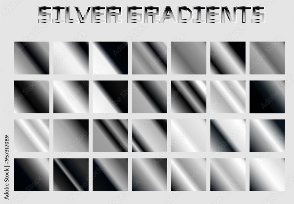 Chrome holographic gradients in vibrant colors for design and vector ...
