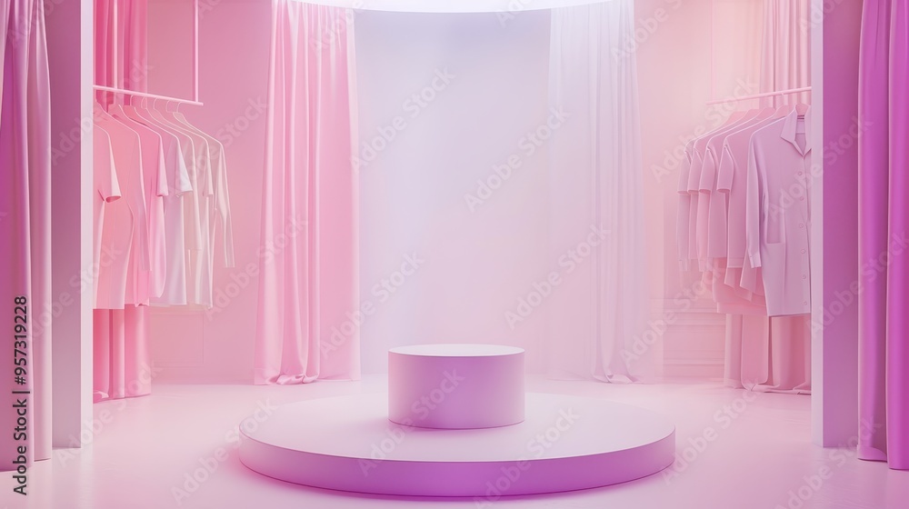 Stylized representation of a boutique or a fashion display ...