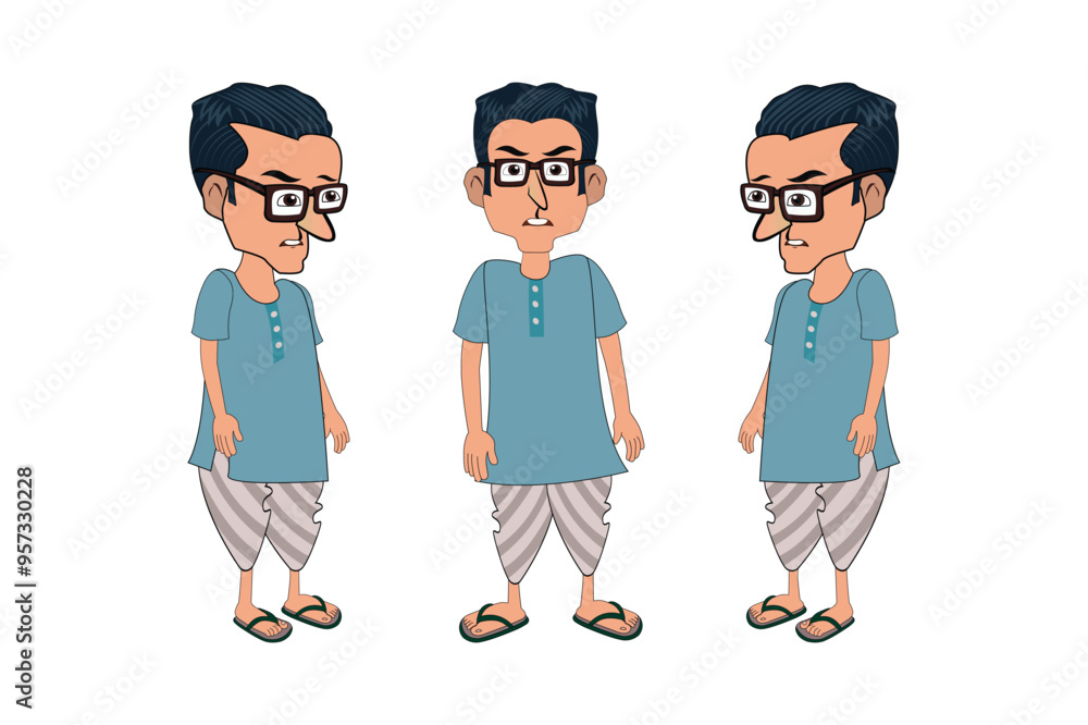 Village people cartoon design. Complete full motion animation character ...