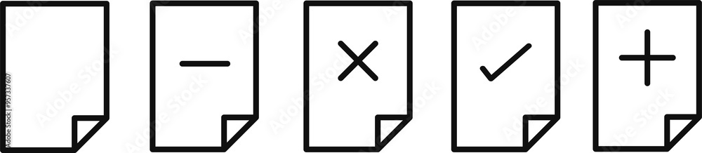 Comprehensive Set of Document and Paper Icons - High-Resolution Vector ...