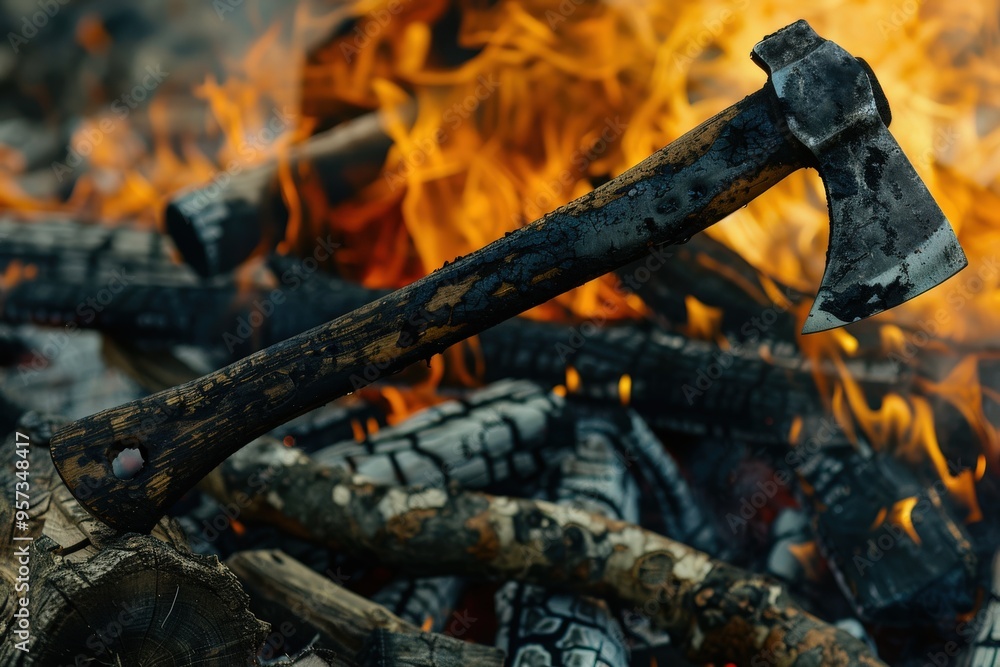 Fire Axe. Essential Tool for Firefighting and Rescue Missions Stock ...