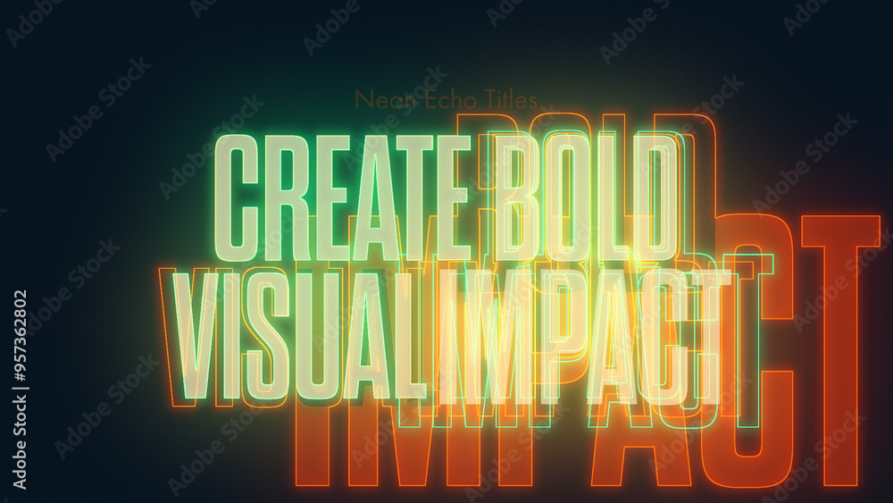 Neon Echo Titles Stock Template | Adobe Stock