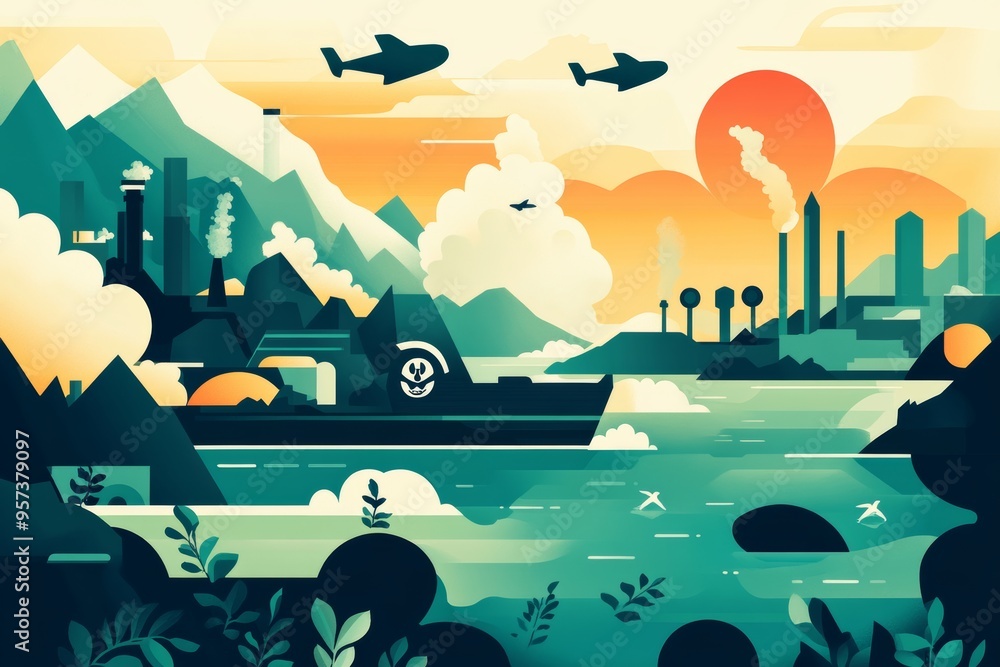 climate change poster or infographic, presenting key facts and figures ...