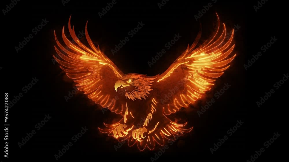 Eagle Animated Neon Logo with Reveal Effect - Overlay Graphic Element ...
