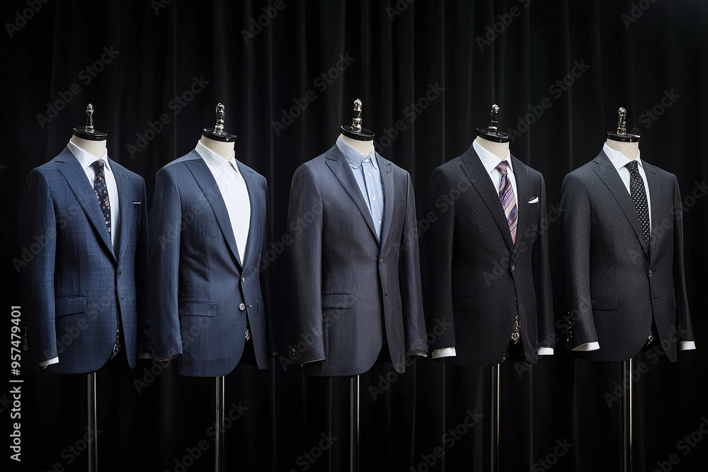 a series of dress forms showcasing the stages of creating a bespoke ...