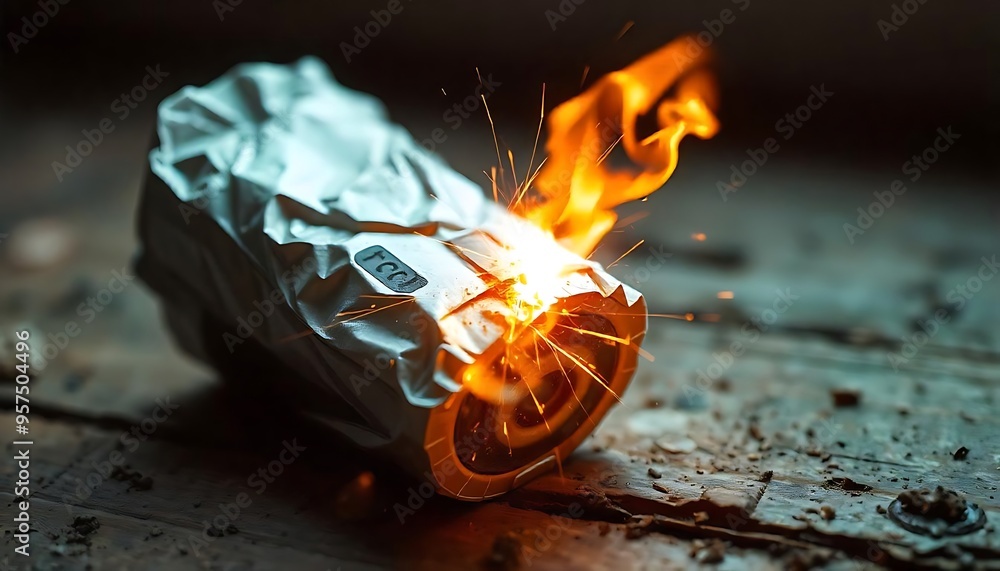 Poorly made lithium battery exploded due to overheating risking to user ...