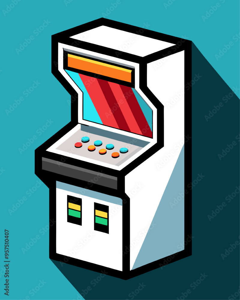 Pixel Perfect Arcade Nostalgia: Retro gaming cabinet in vibrant ...