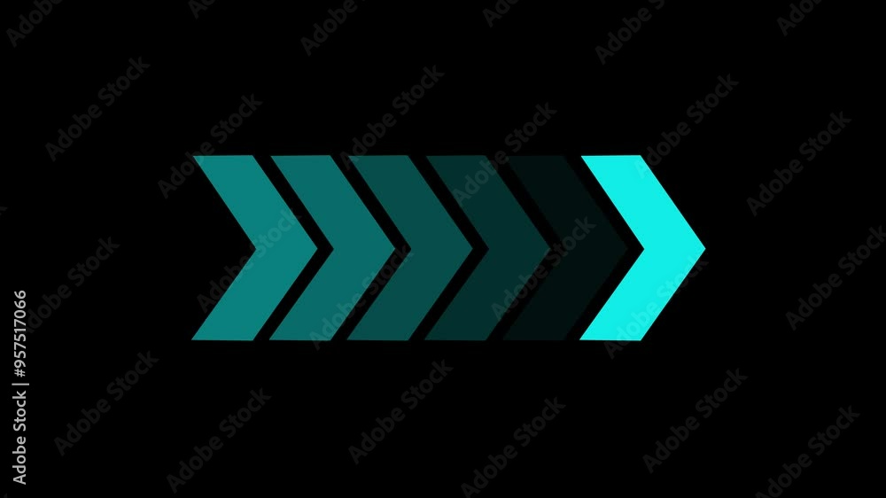 Right-directional arrow loop animation. Animated arrows for the overlay ...