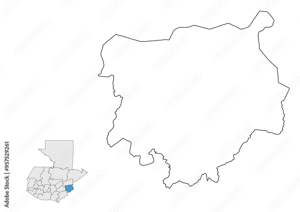 Mapa del departamento de Chiquimula , Guatemala Stock Illustration ...
