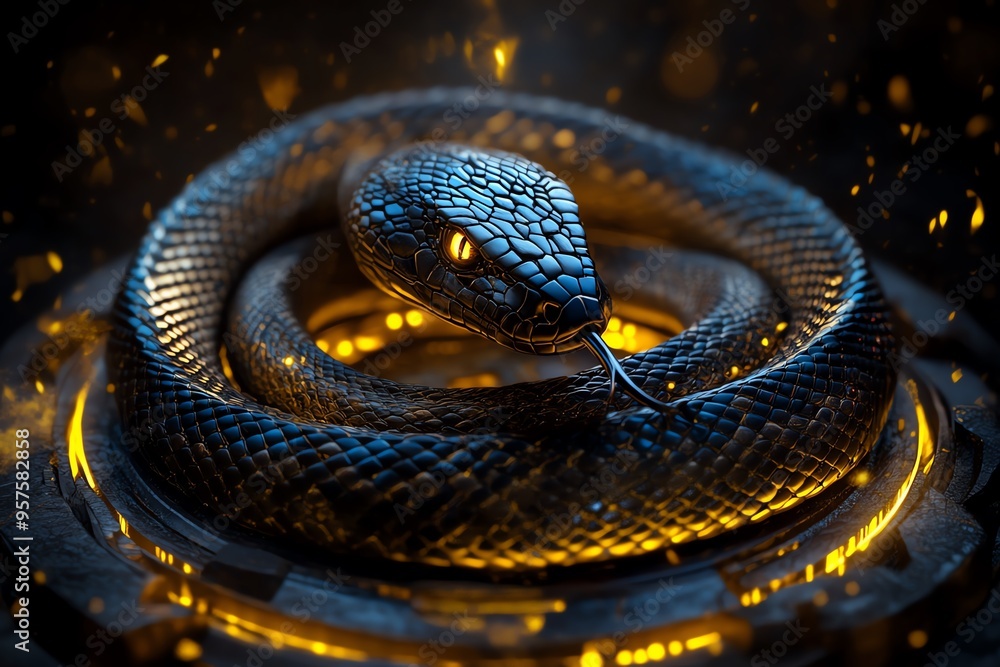 Snake Serpent, Mythology, and Power depicted in an ancient, sacred ...