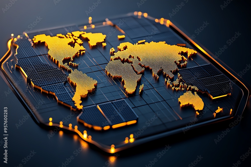 Solar Power Clean Power, Solar Economy, and Sustainability depicted in ...