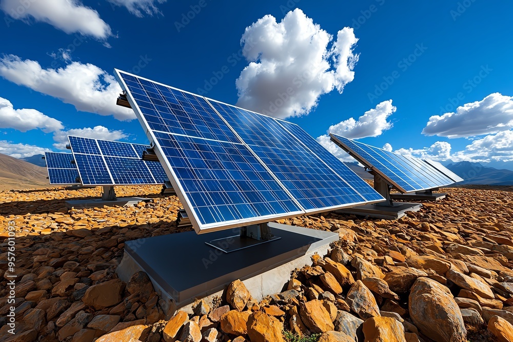 Solar Power Solar Arrays, Reflection, and Clean Energy shown in a ...