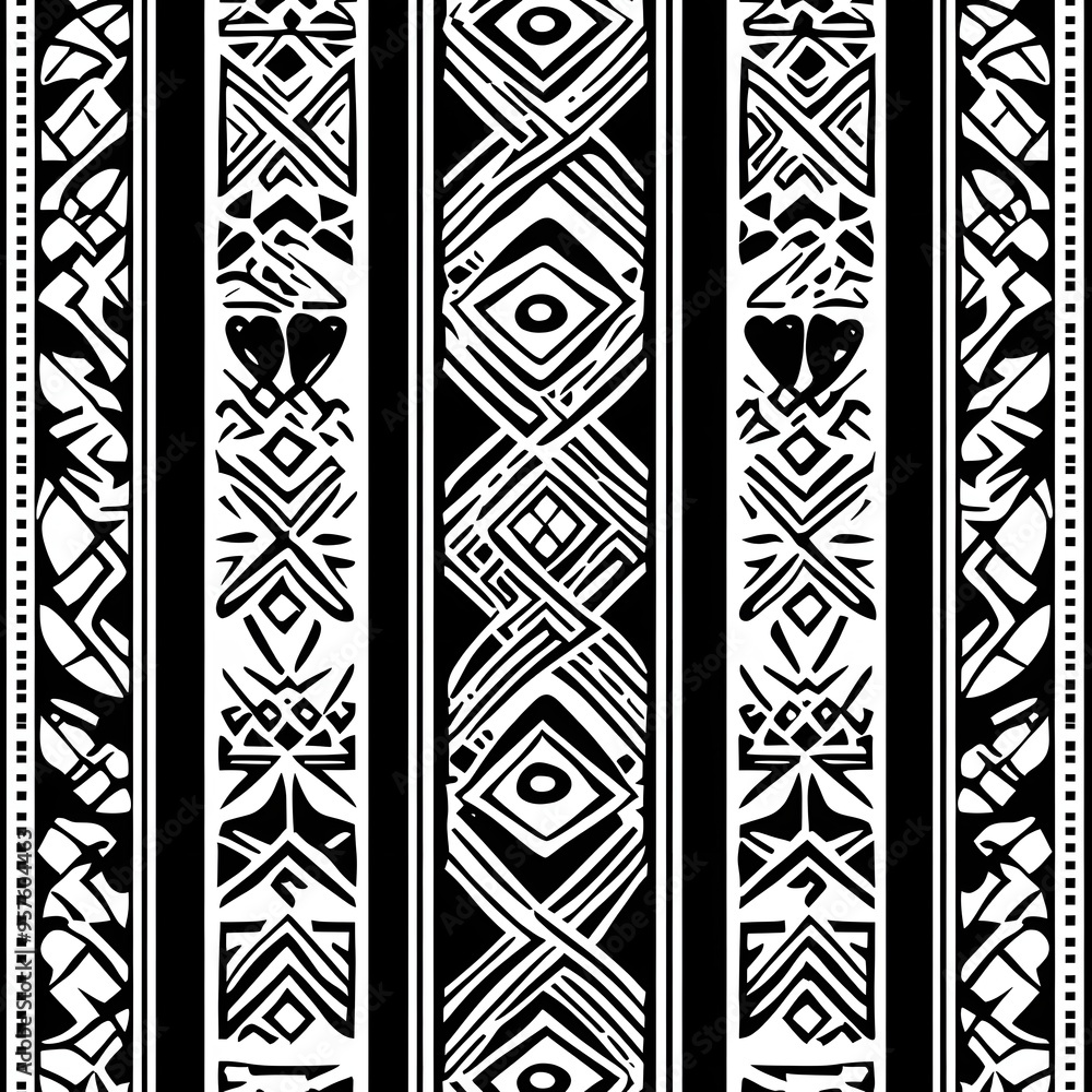 78. **Samoan tatau pattern with traditional, geometric shapes.** Stock ...