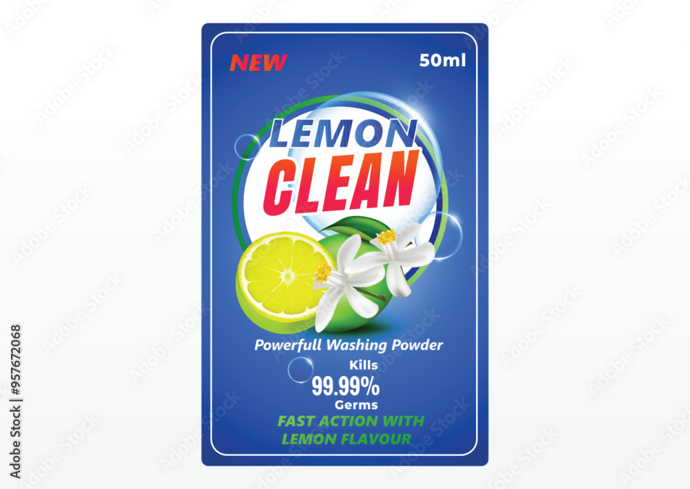 cleaner detergent powder label, cleaning product label, super clean ...