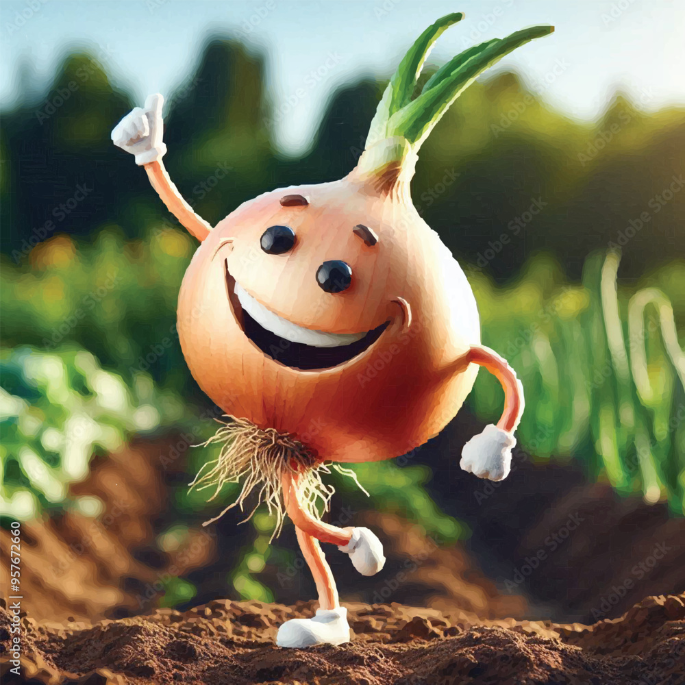 Onion Character Mascot .Fruit & Vegetables Cute Simple icon logo Design ...