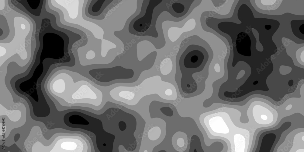 Gray Stylized topographic contour map. Geography scheme and terrain ...