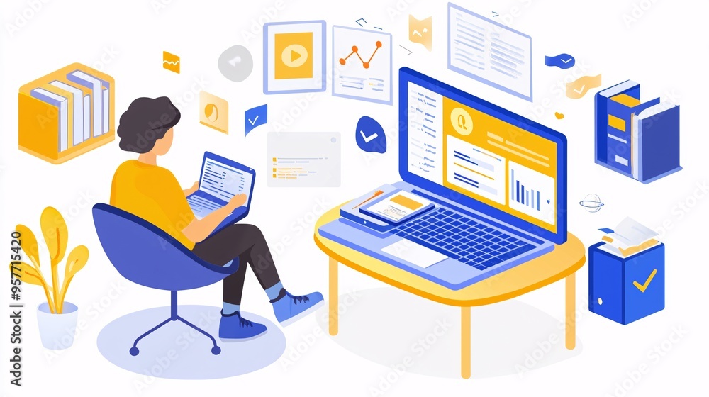 Virtual Study Environment with a Student Engaged in Interactive Online ...