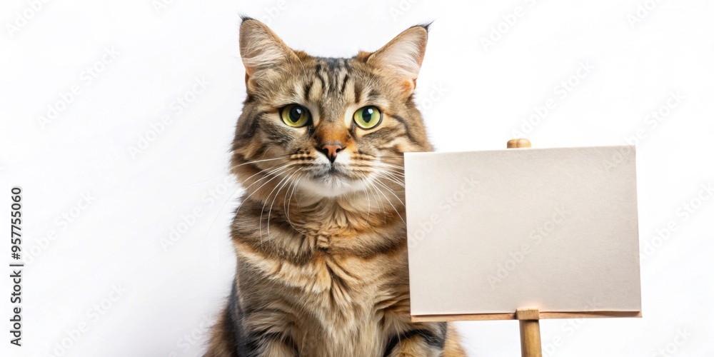 Cat holding blank protest sign, ready for your message , protest, blank ...