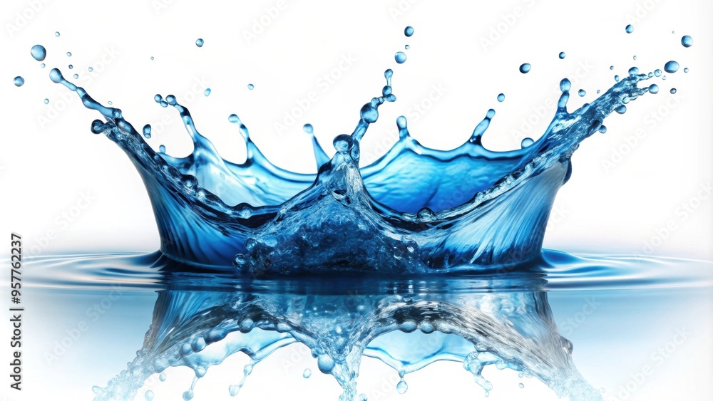 render of clear blue water splash isolated , water, splash,clear, blue ...