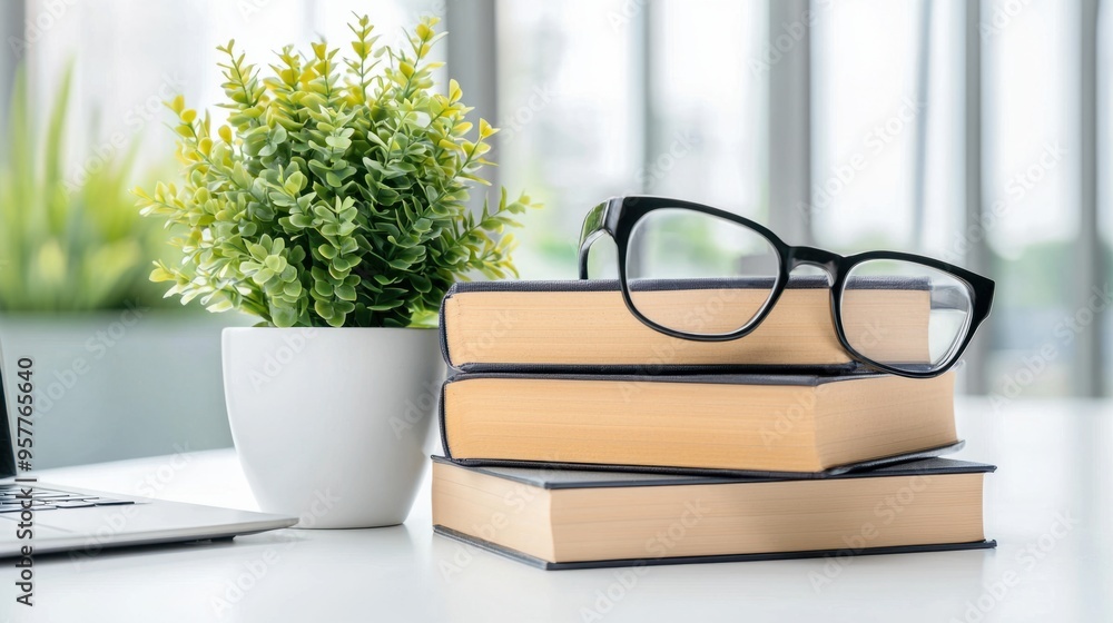 Efficient Workspace of a Teacher: Neat Desk with Educational Materials ...
