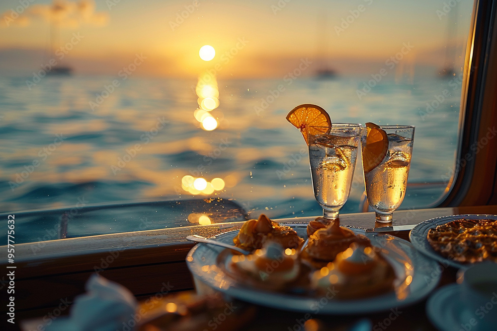 As morning sun bathed luxury cruise in a golden glow, passengers ...