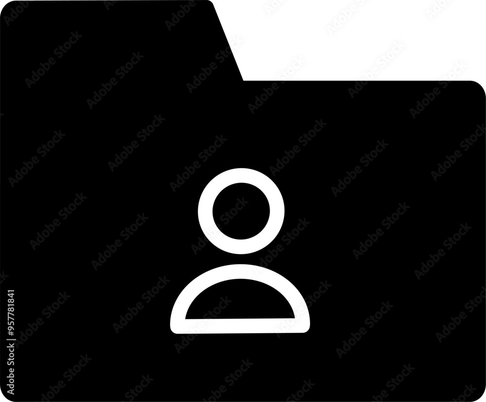 User folder icon. Folder with person symbol. Replaceable vector design ...