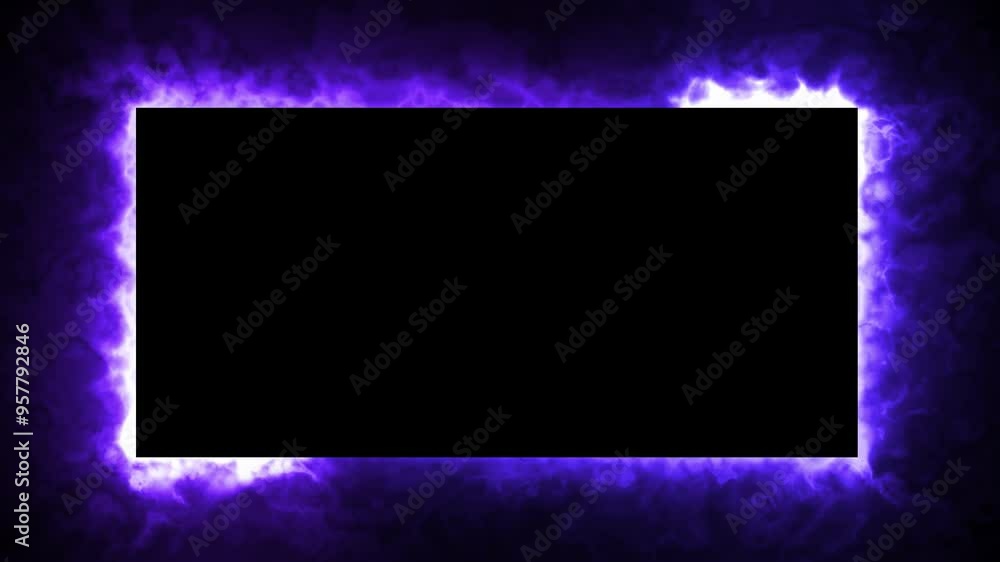 Blue effect neon glowing frame background. repetitive motion animation ...
