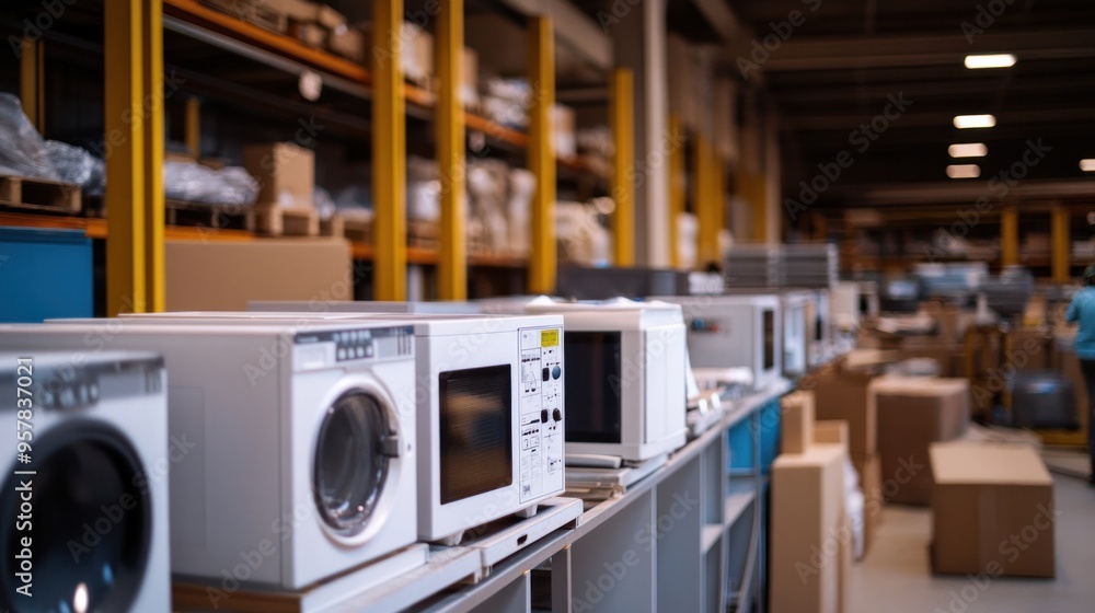 Eco-friendly appliance disposal site, focusing on the recycling of ...