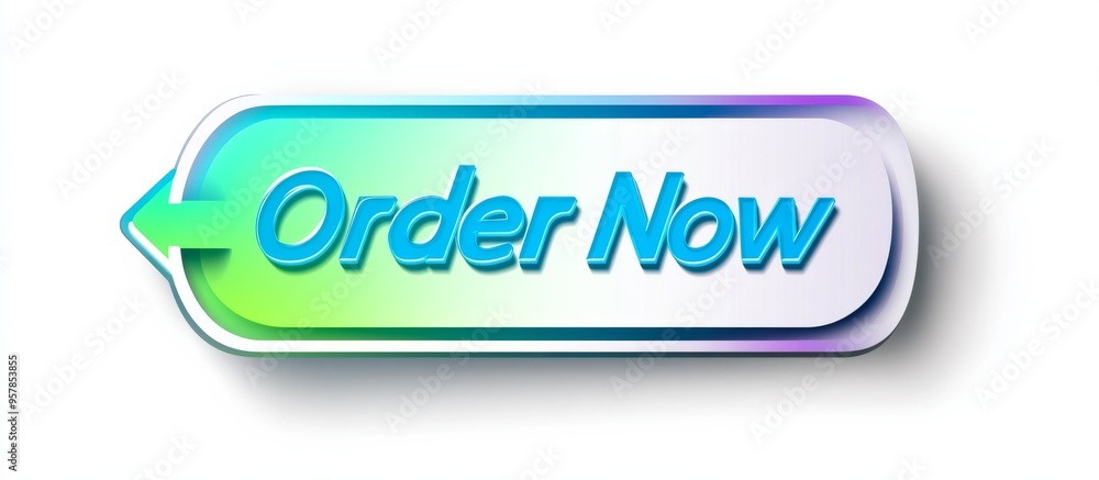 Modern 'Order Now' Button with Light Blue and Green Gradients ...