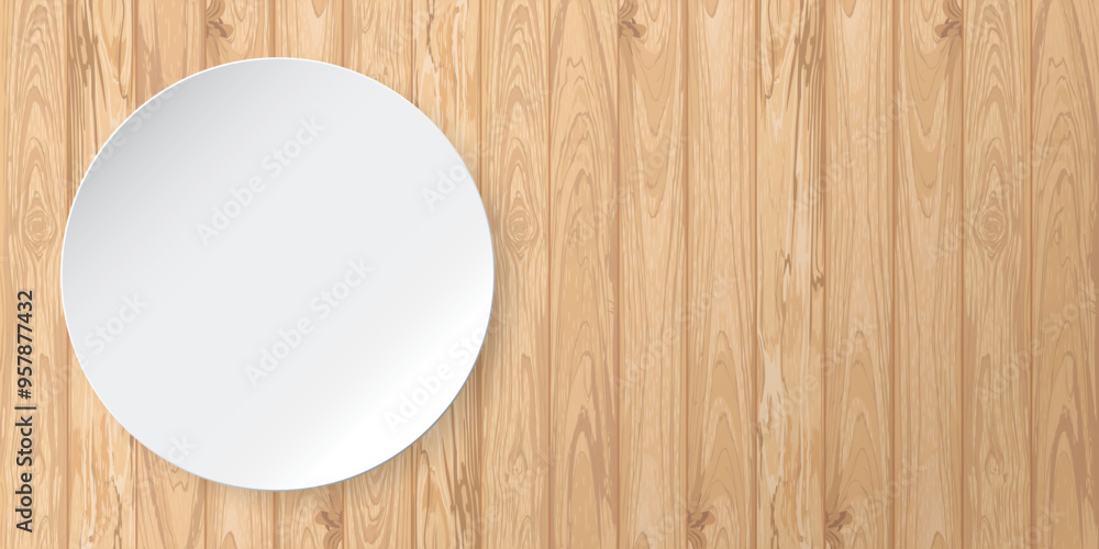 3D circle sheet white color paper cut style with cut timber panels ...