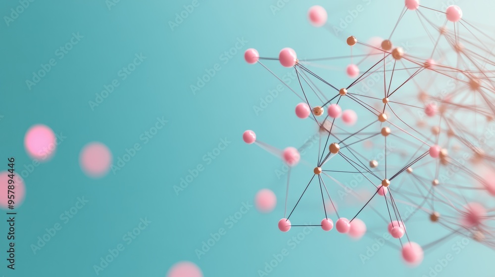 A visual representation of a neural network, with interconnected nodes and layers, showing the ...