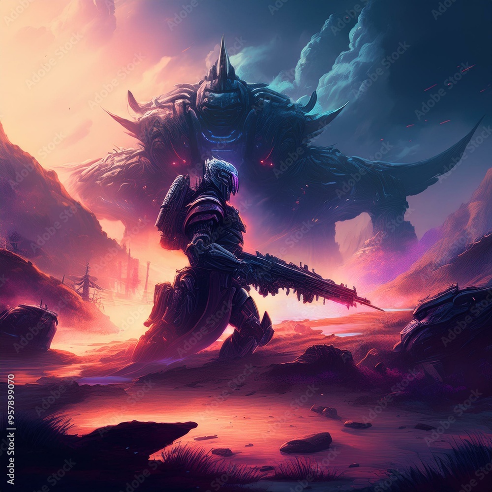 Wallpaper or Concept art of main menus, story boards, MMORPG game with ...