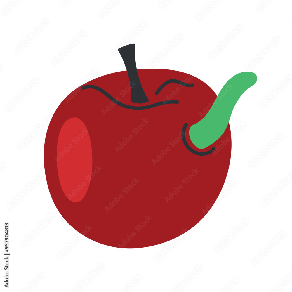 Creepy poisonous apple for Halloween celebration, vector illustration ...