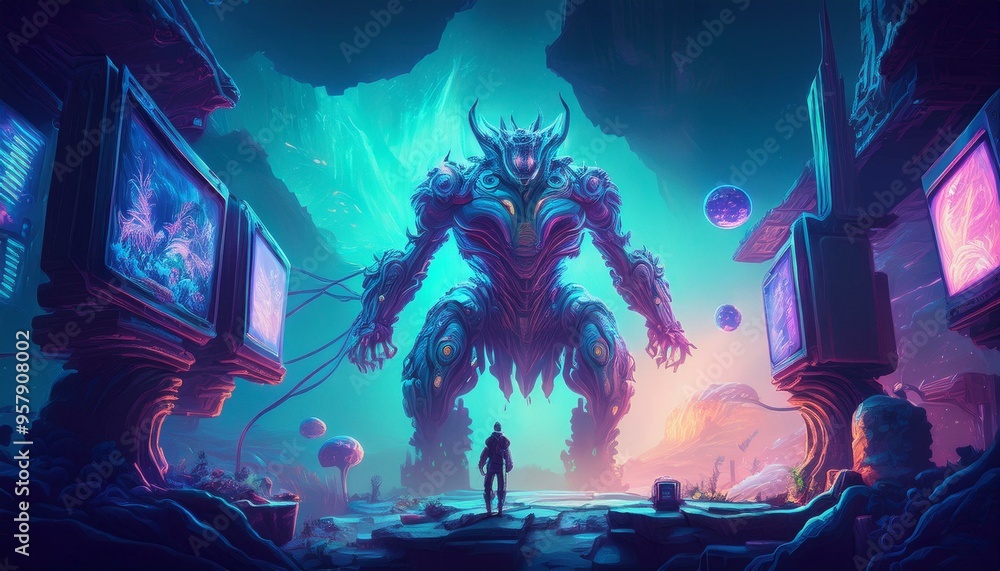 Concept art of main menus, story boards, MMORPG game with the objective ...