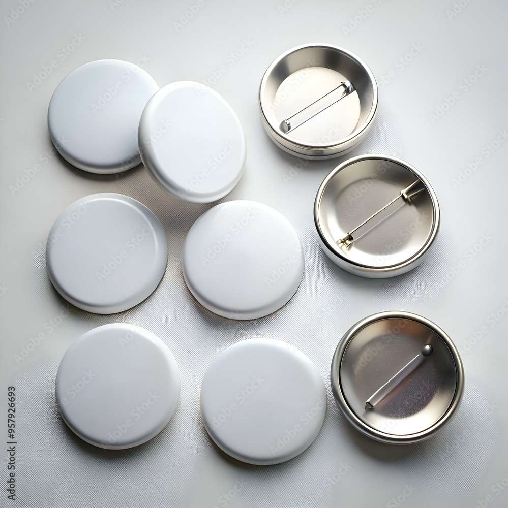 Blank white badges with metal pinbacks. perfect for adding your own ...