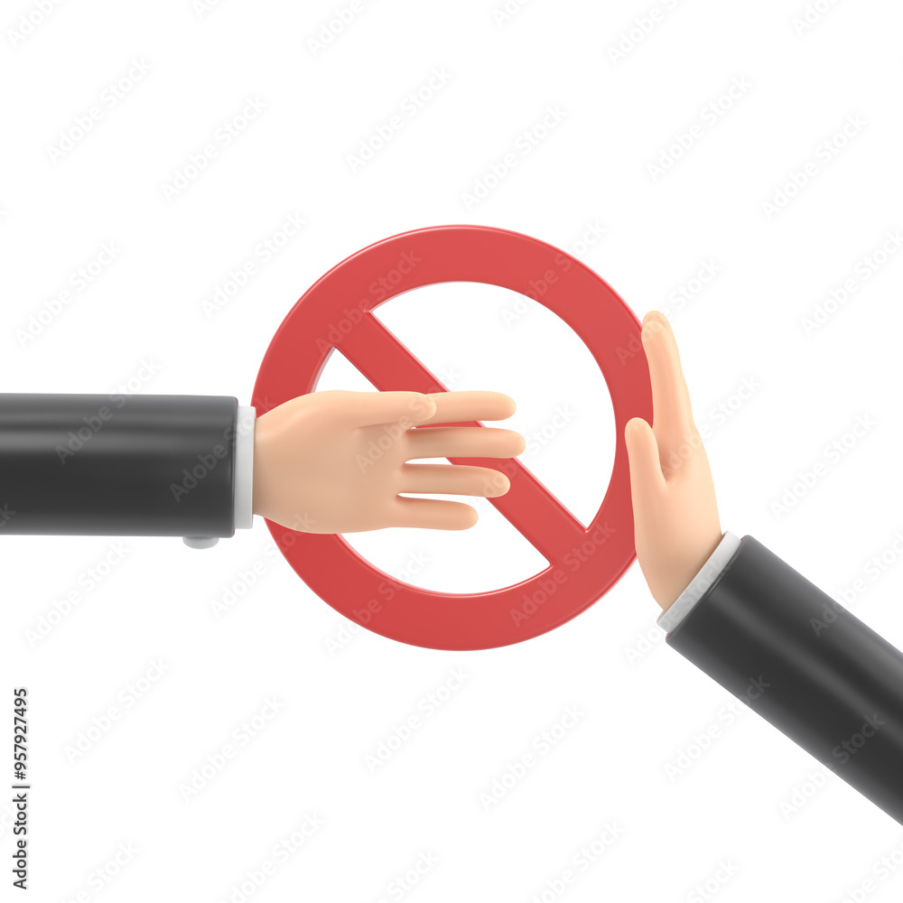 Do not contact. No handshake icon. Red prohibition sign. Precautions ...